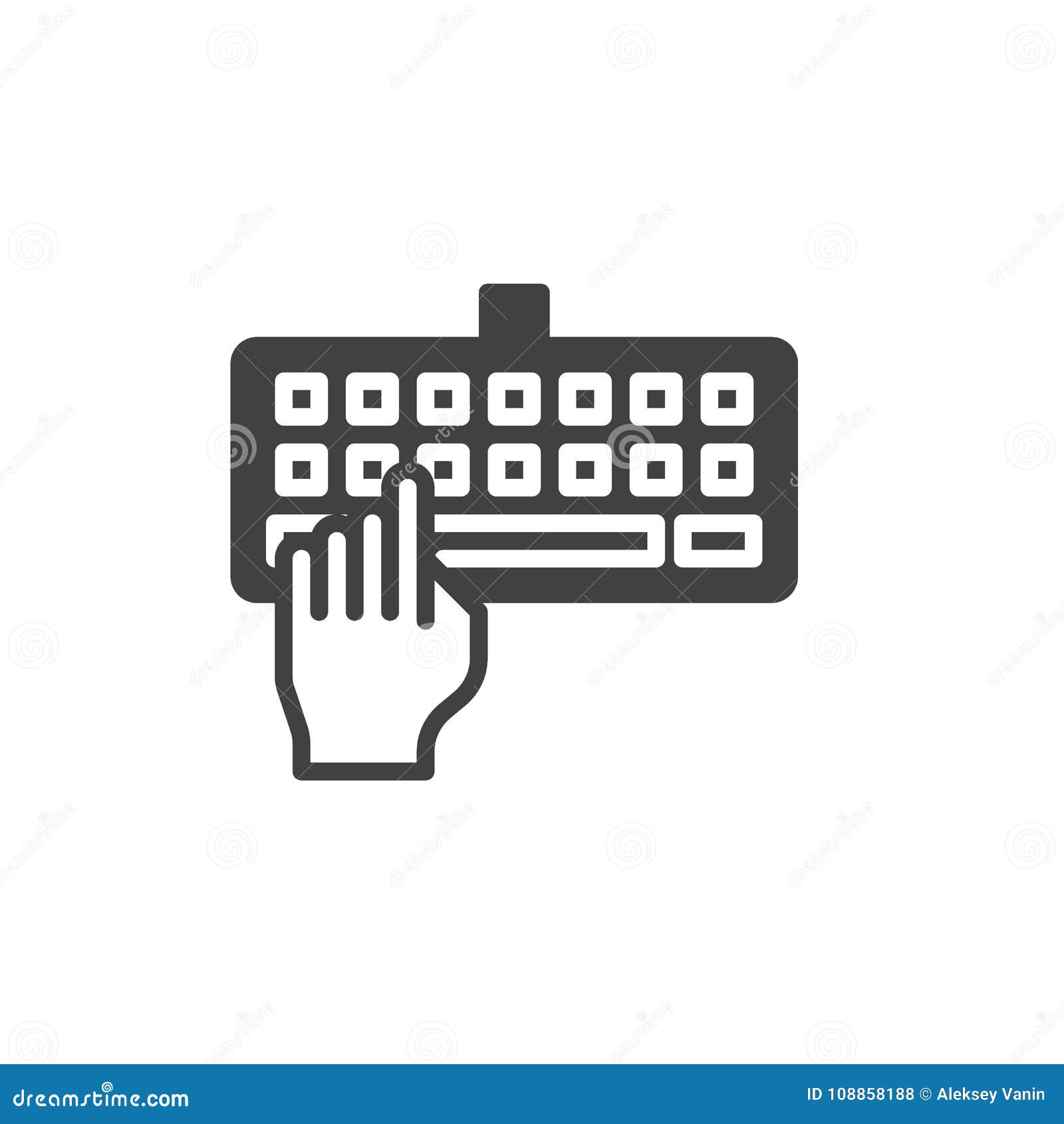 Hand Typing Keyboard Icon Vector Stock Vector - Illustration of method ...