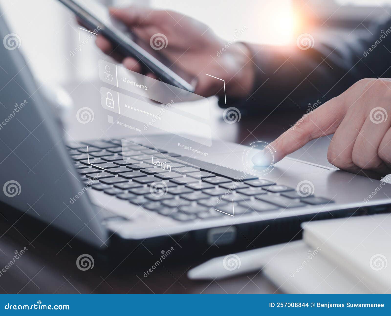 Hand Typing Keyboard Laptop Showing Login Screen with Password ... Hand Typing Keyboard Laptop Showing Login Screen with Password ...