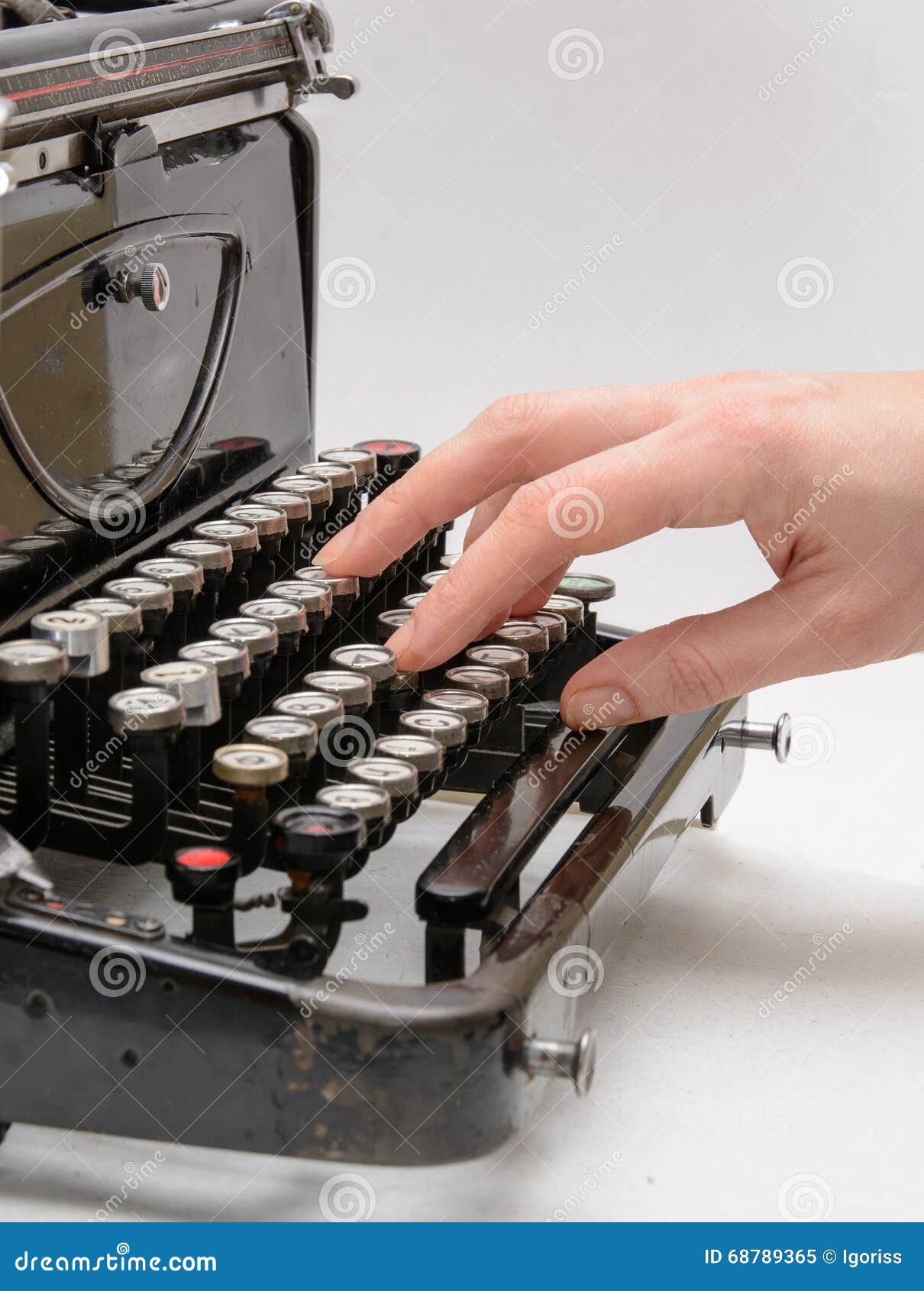 Hand Typing with Old Typewriter Stock Image - Image of hand, antique ...