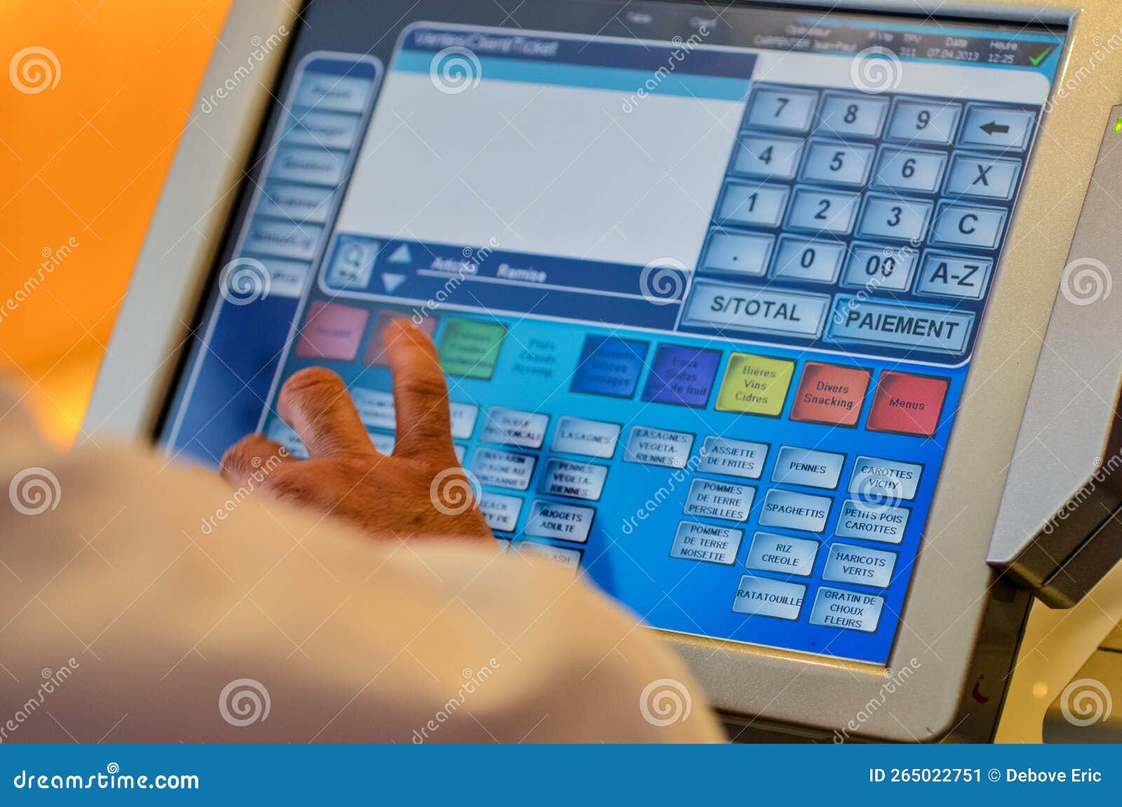 Hand Typing on a Touchscreen Cash Register Stock Image - Image of cash ...