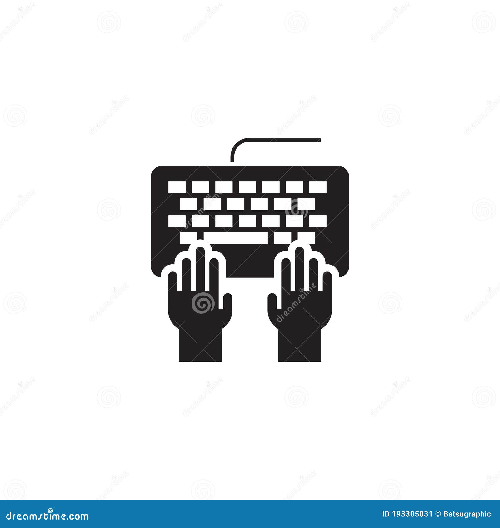 Hand Typing Vector Icon Logo Design Stock Vector - Illustration of ...