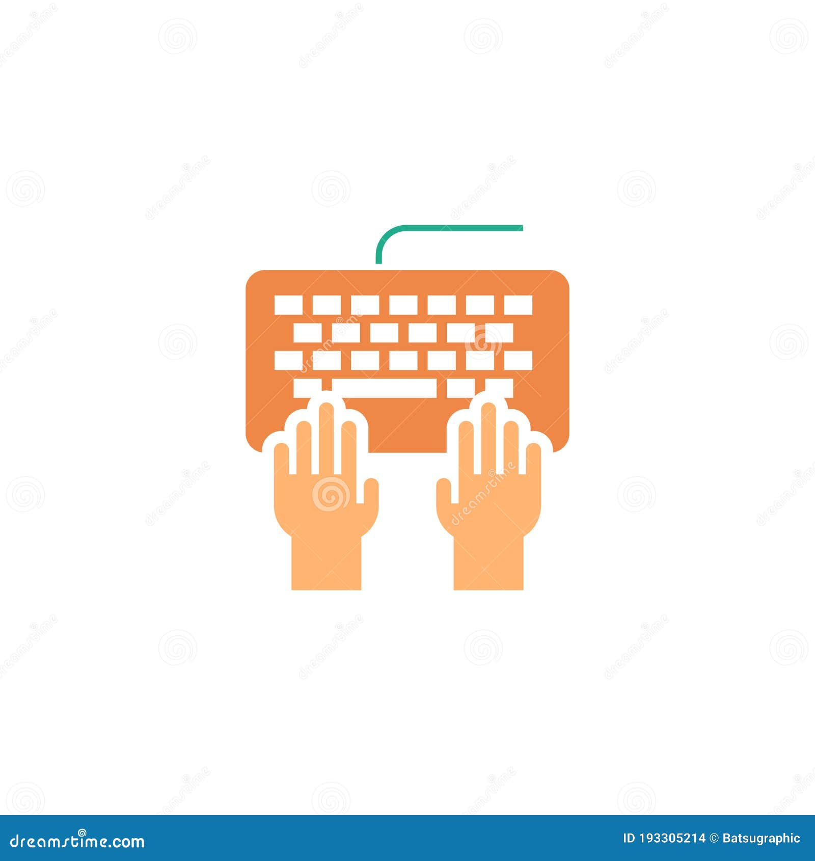 Hand Typing Vector Icon Logo Design Stock Vector - Illustration of logo ...