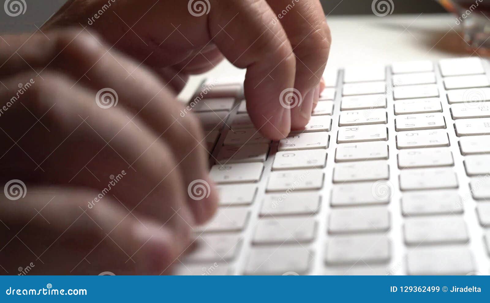 Hand Typing White Computer Keyboard Slide Left To Right Stock Video ...
