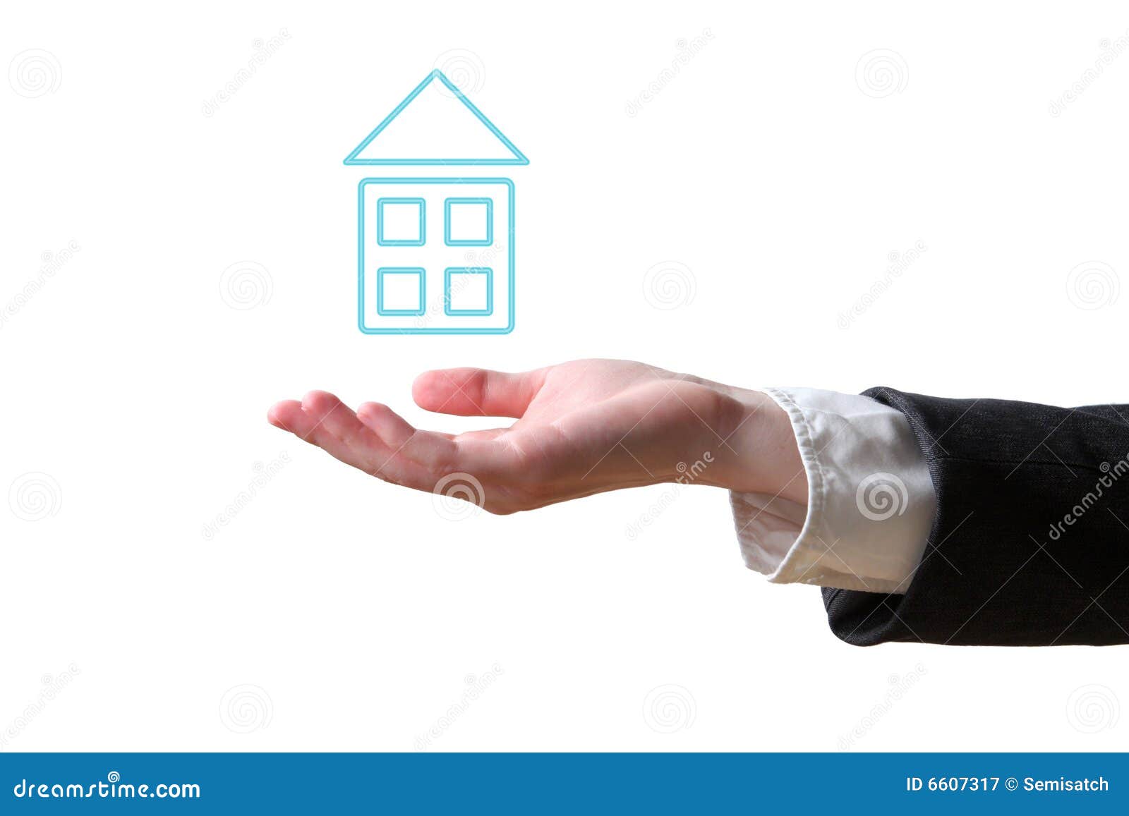 Hand und Haus stockbild. Bild von gruppe, zeichen, richtung - 6607317