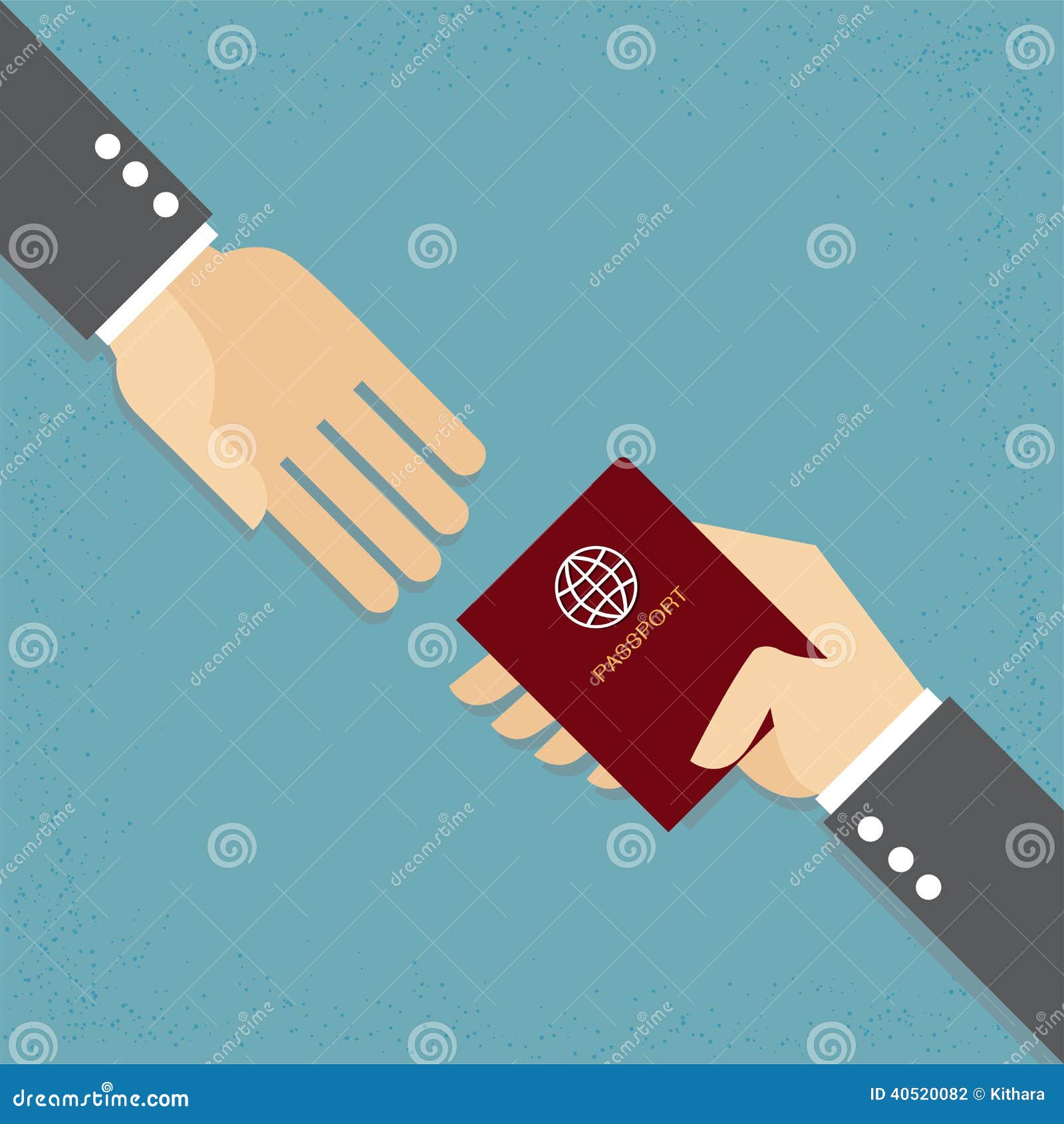 Hand und Pass vektor abbildung. Illustration von papiere - 40520082