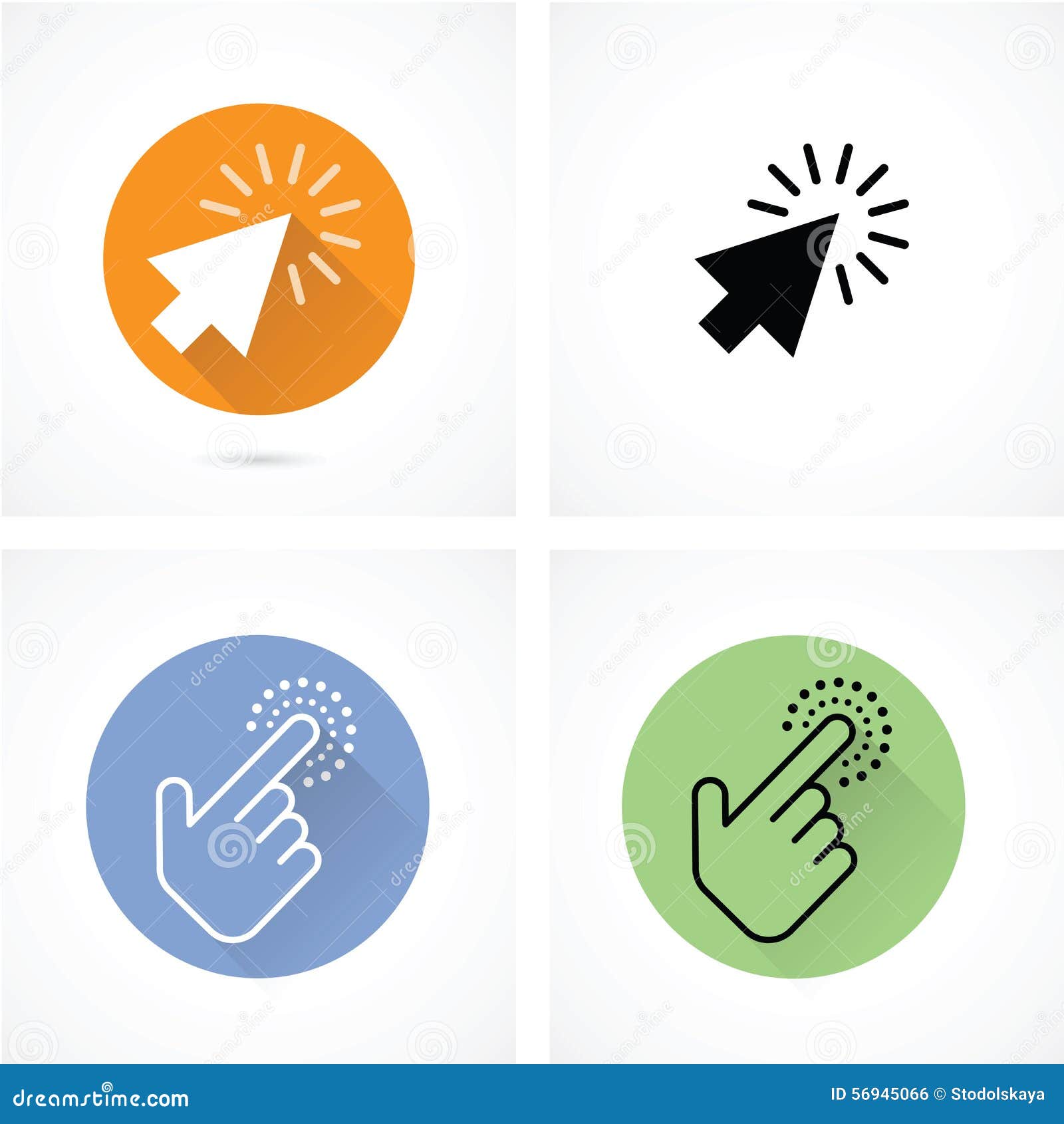 Hand und Pfeil-Cursor vektor abbildung. Illustration von berühren ...