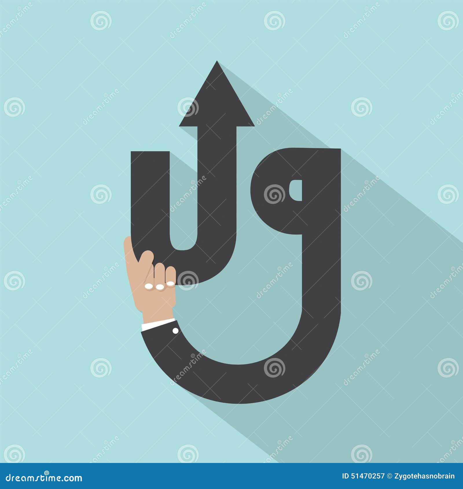 Hand Und Pfeil Mit Hohem Typografie-Design Vektor Abbildung ...