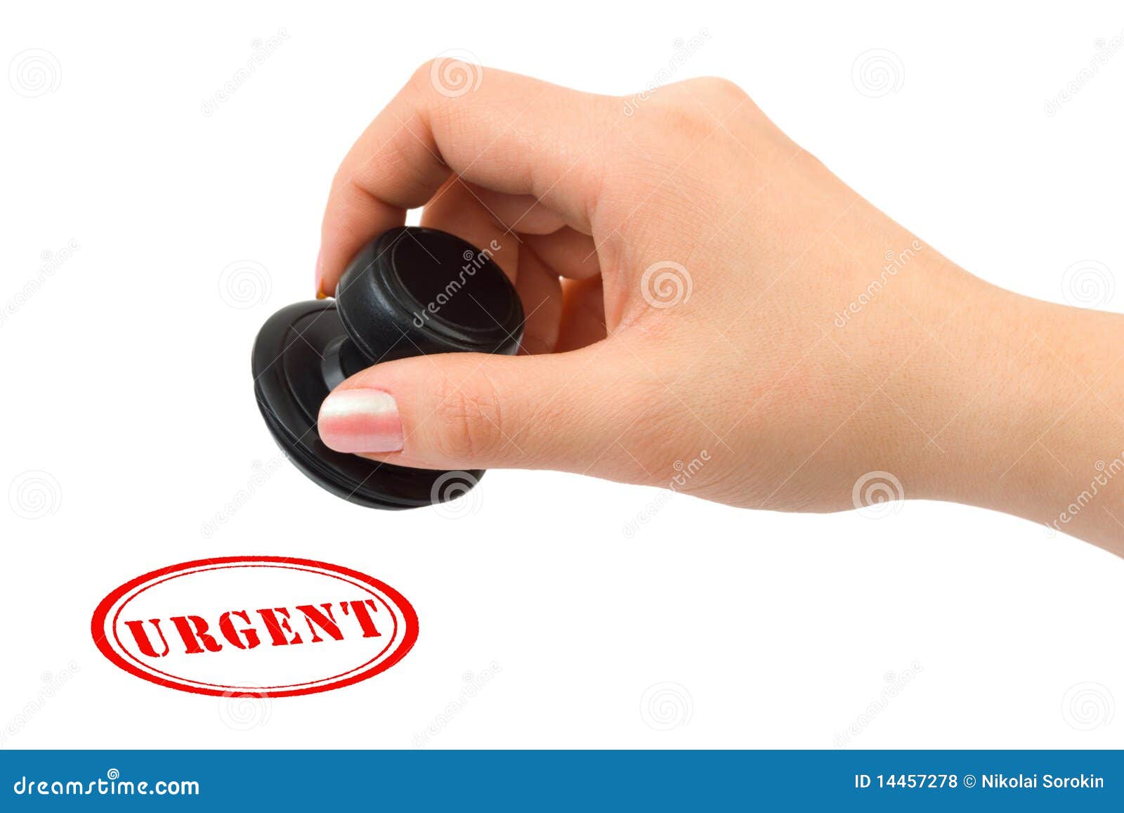 Hand und Stempel dringend stockfoto. Bild von geschäft - 14457278