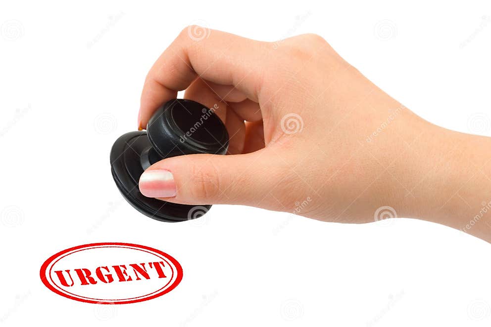 Hand und Stempel dringend stockfoto. Bild von geschäft - 14457278