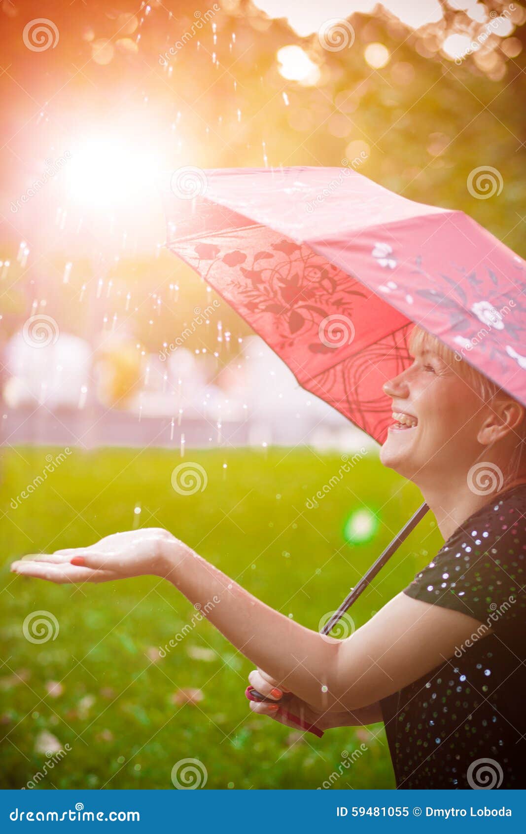 Hand from Under the Umbrella Rain Stock Image - Image of date ...