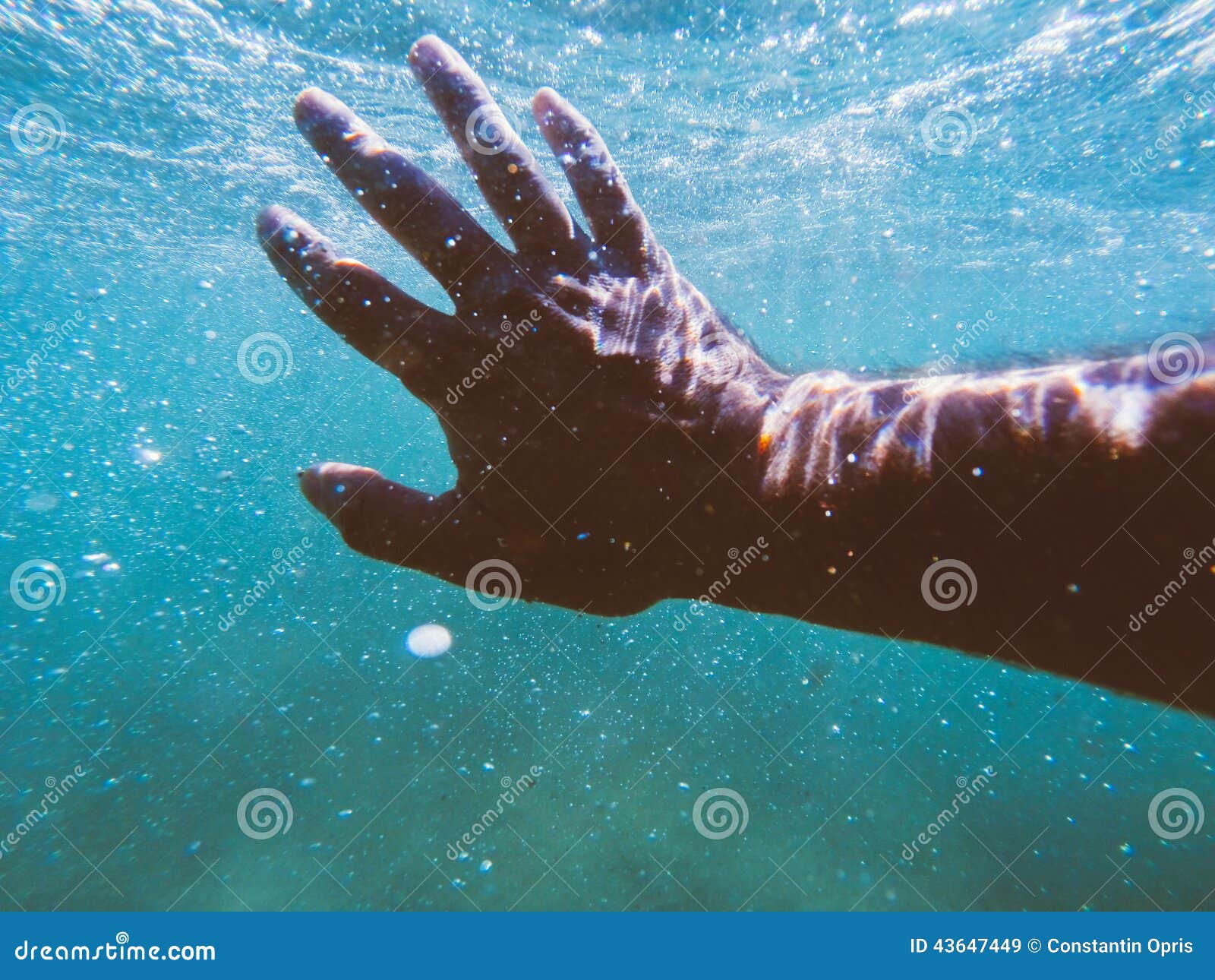 Hand under water stock image. Image of exploration, deep - 43647449
