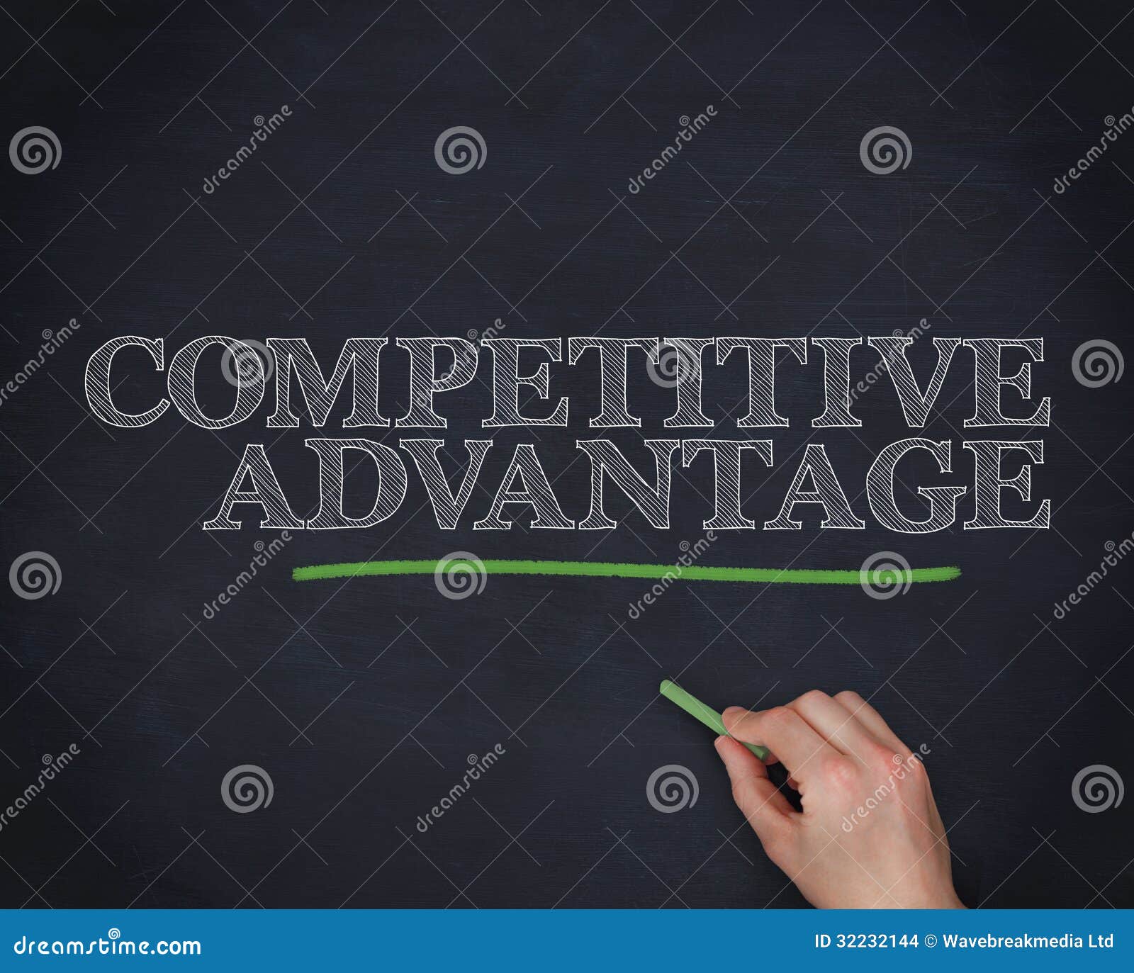 Hand Underlining the Word Competitive Advantage in Green Stock Photo ...