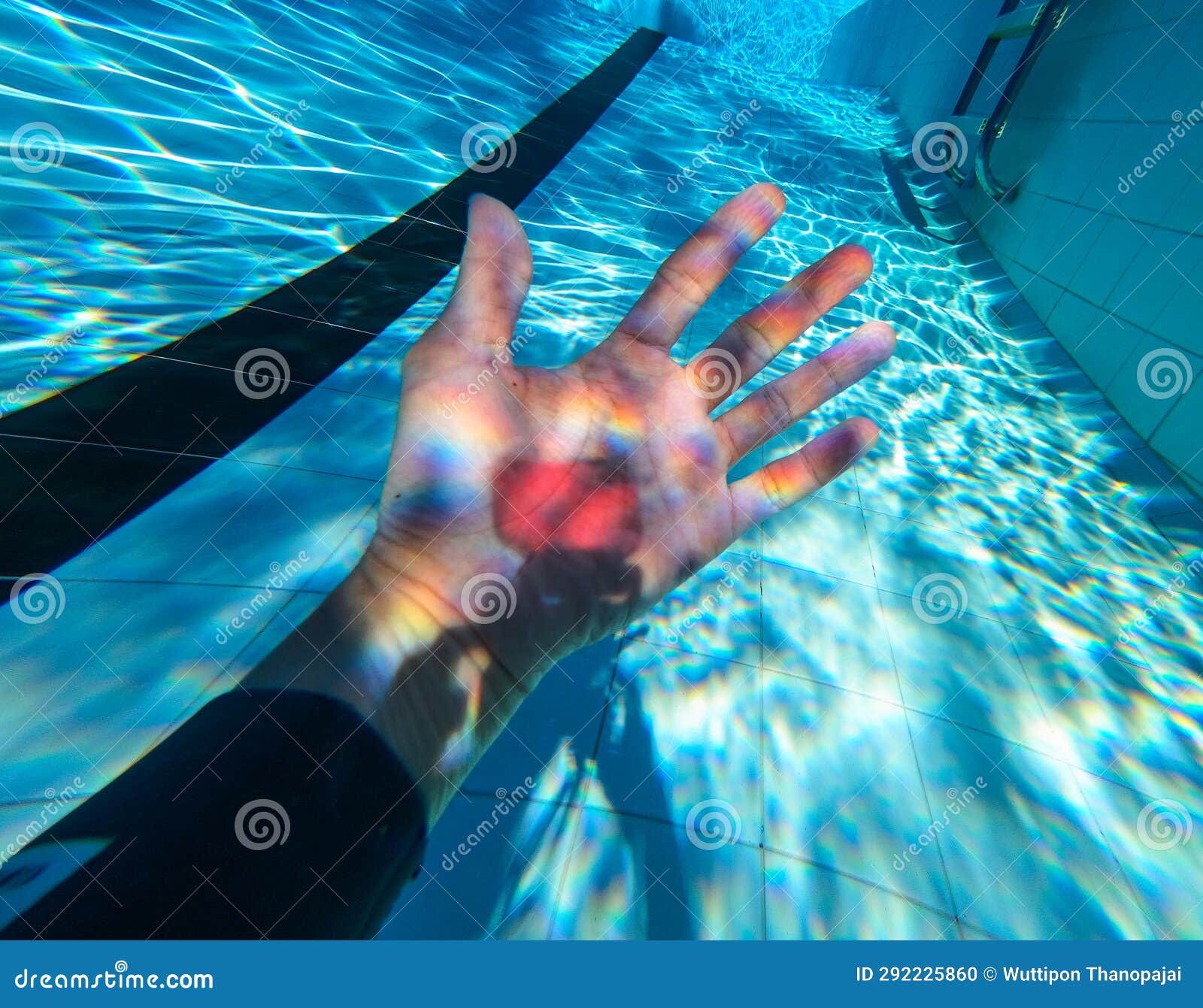 Hand Underwater in the Pool Test Shoot Stock Photo - Image of water ...