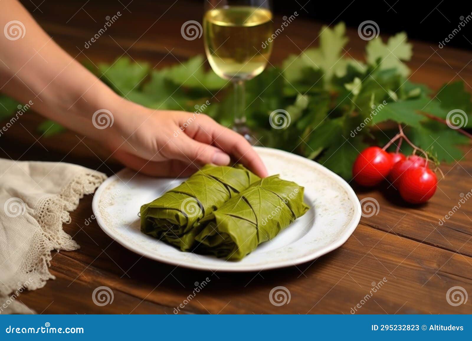 Man Hand Unfolding Roll Of Wrapping Kraft Paper For Packing Christmas ...