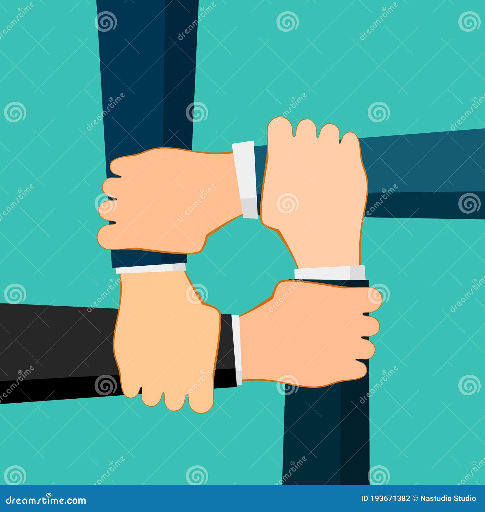 Hand United Together. Support Each Other. Concept of Teamwork ...