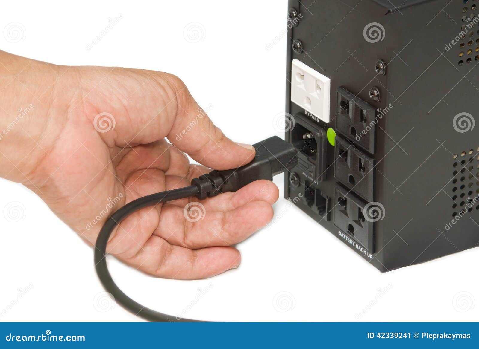 Hand Unplug Out From The Socket Stock Photo - Image: 42339241