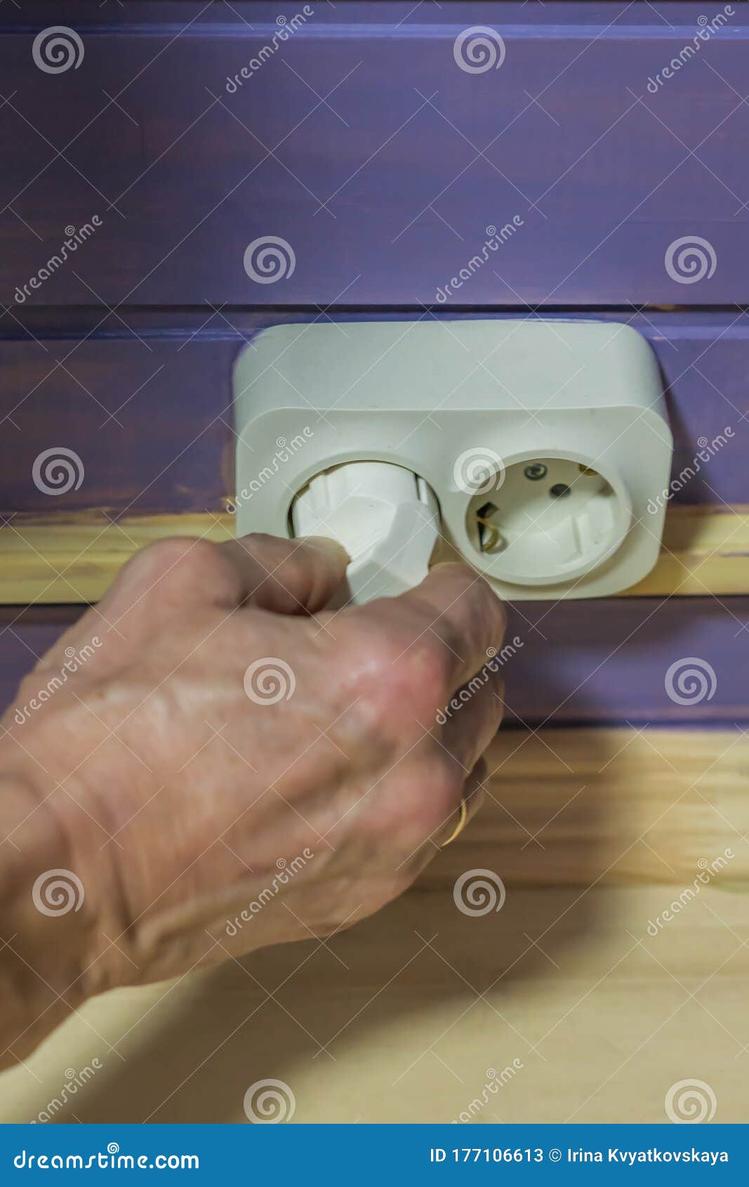 Hand Unplugging a Plug from a Socket Stock Image - Image of wire ...