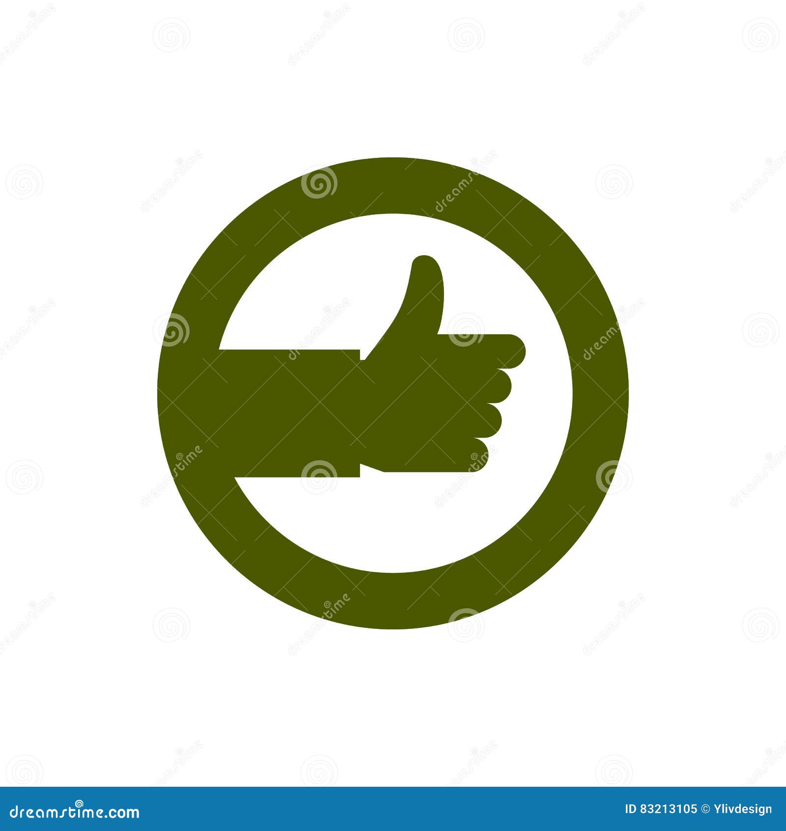 Hand Up in Circle Icon, Flat Style Stock Vector - Illustration of ...