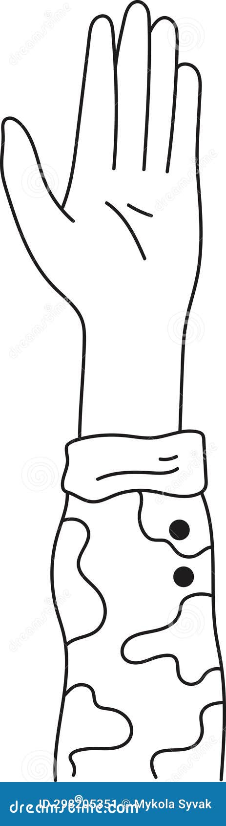 Hand Up Doodle stock vector. Illustration of thumb, symbol - 298205351