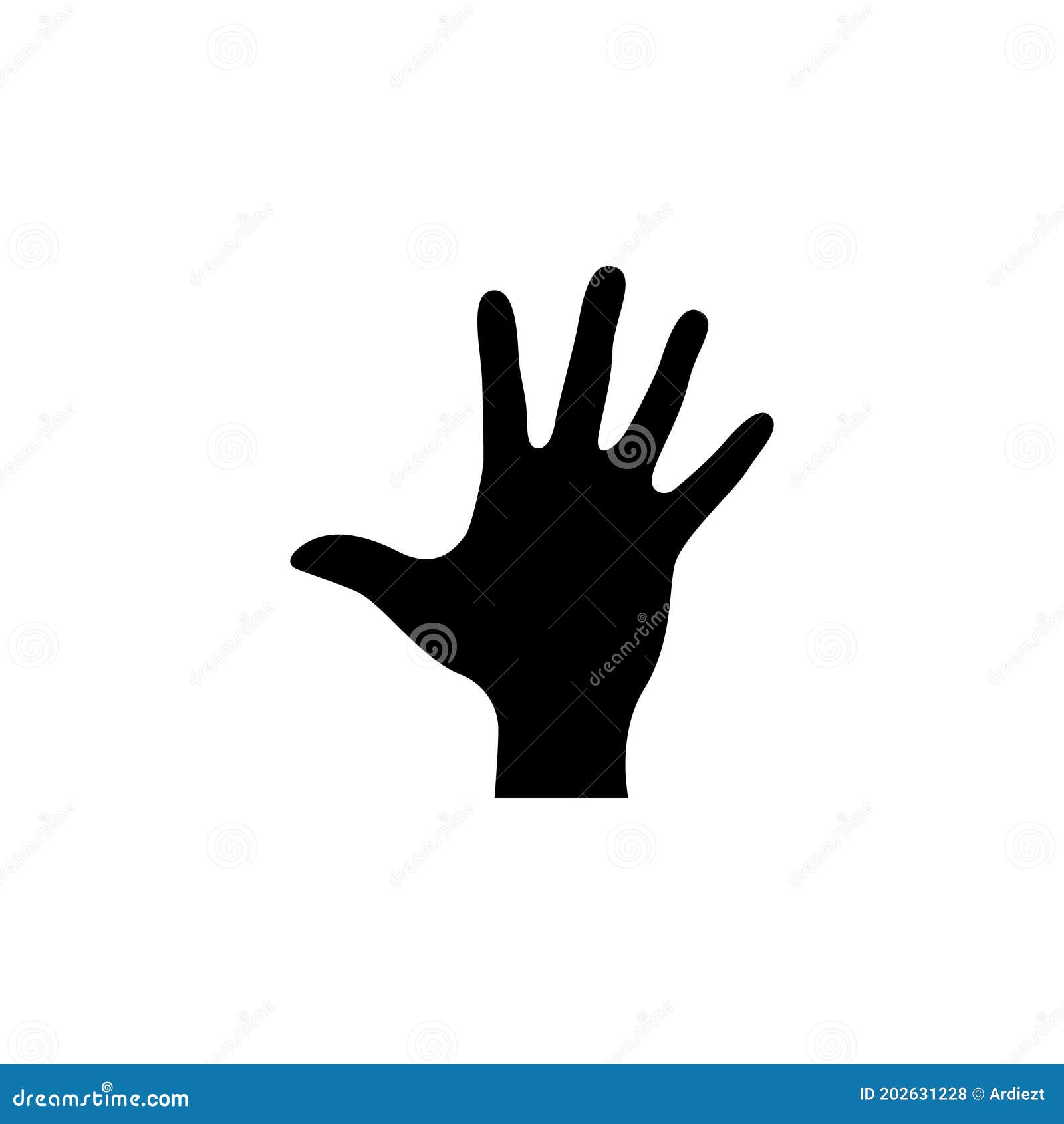 Hand Up Icon Vector Illustration Stock Vector - Illustration of black ...