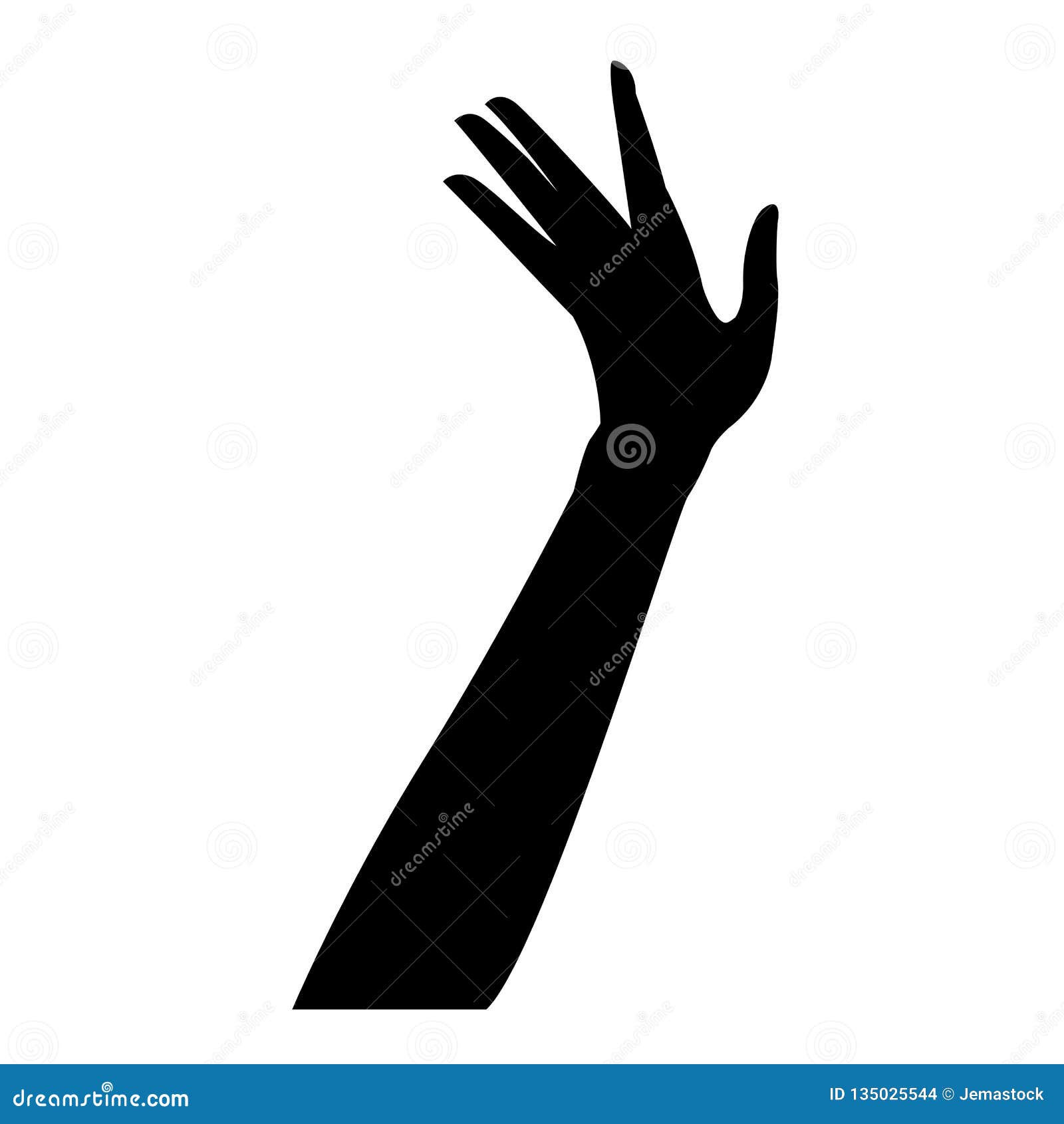 Hand up silhouette stock vector. Illustration of idea - 135025544