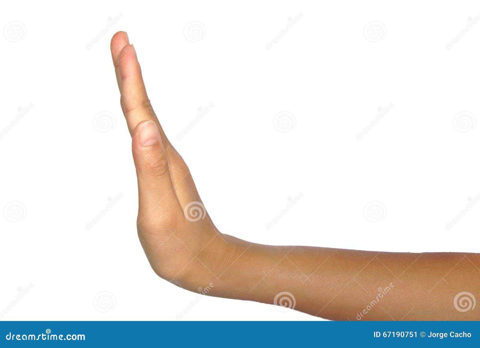 Hand Up Stop Sign Isolated on White Background Stock Image - Image of ...