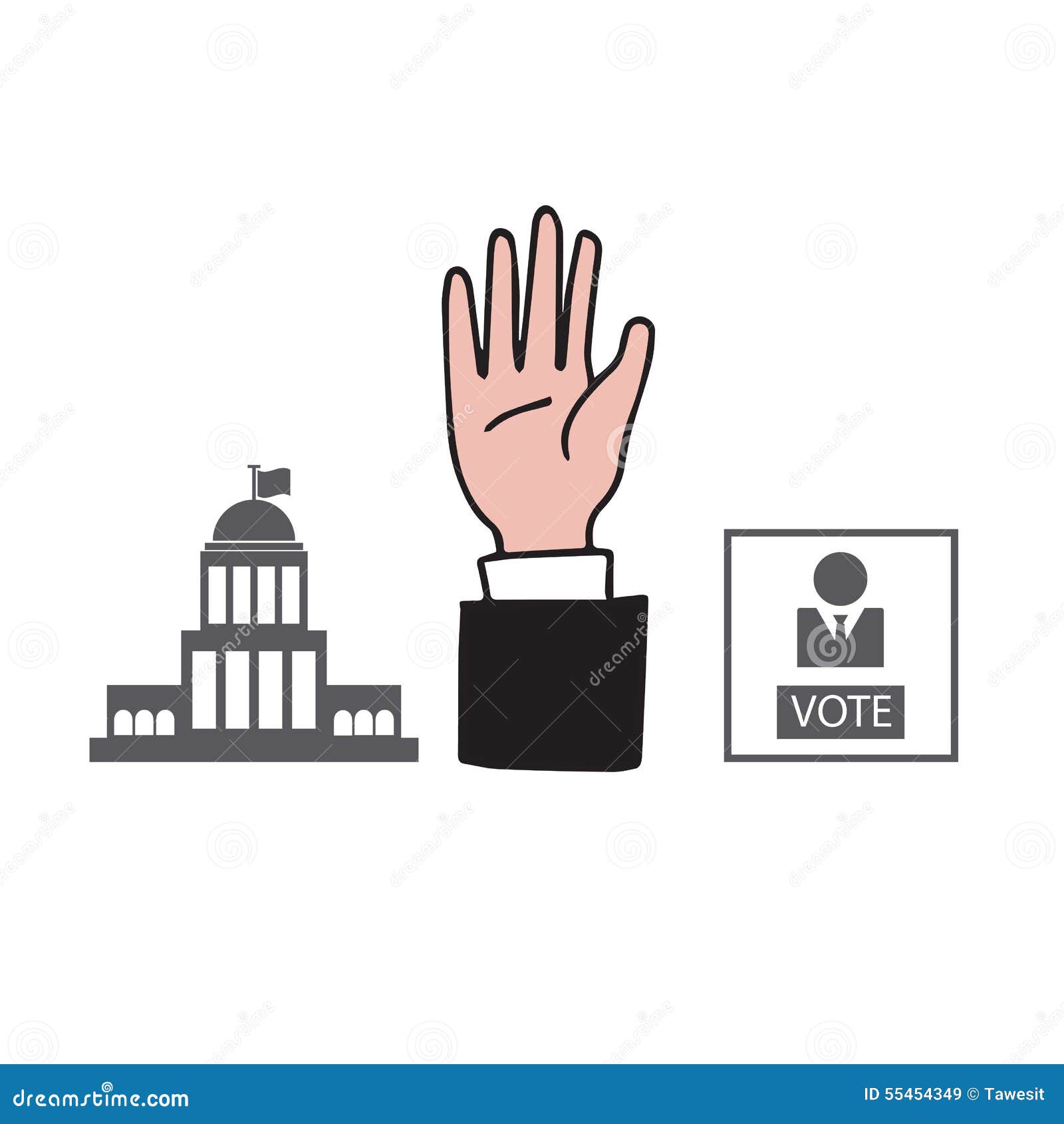 Hand up vote stock vector. Illustration of business, hands - 55454349