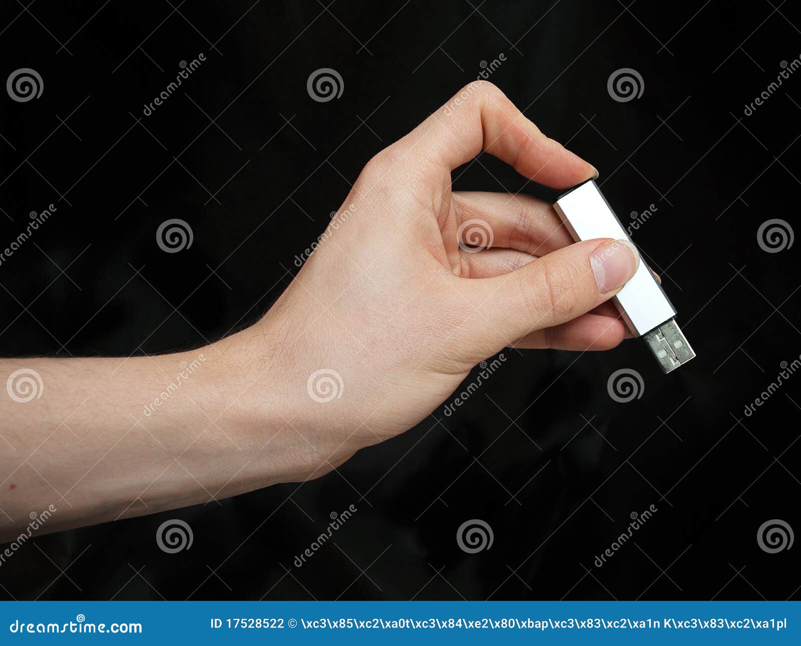 Hand with USB fash drive stock photo. Image of closeup - 17528522