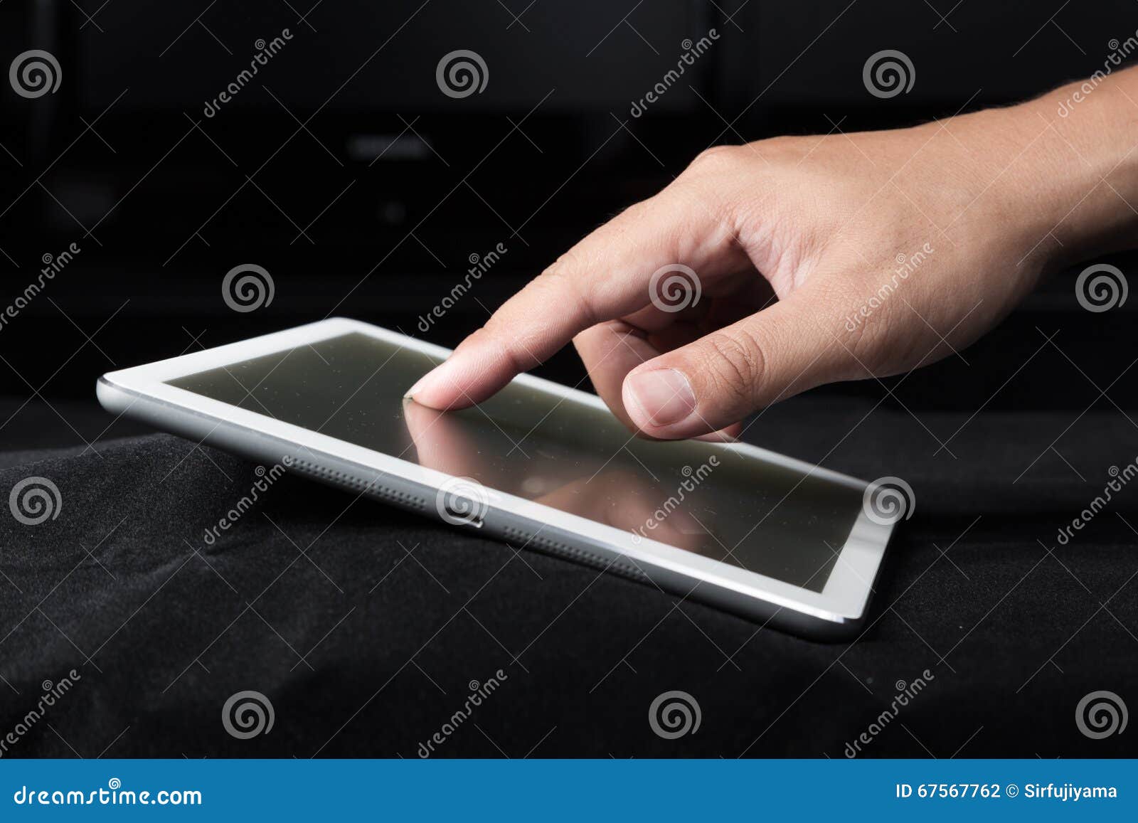 Hand use computer tablet stock photo. Image of mobile - 67567762