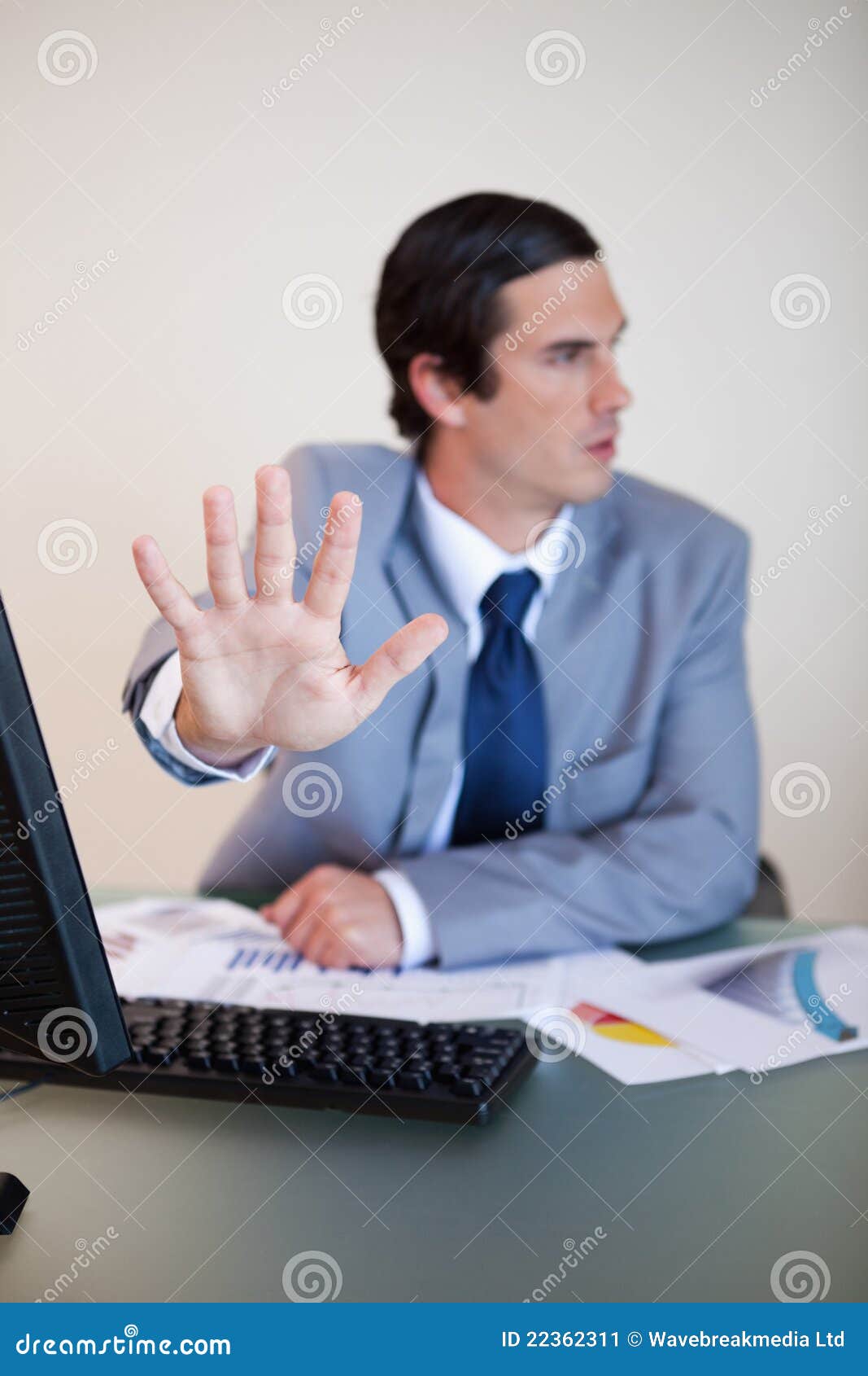 Hand Used To Reject Someone Stock Image - Image of desk, business: 22362311