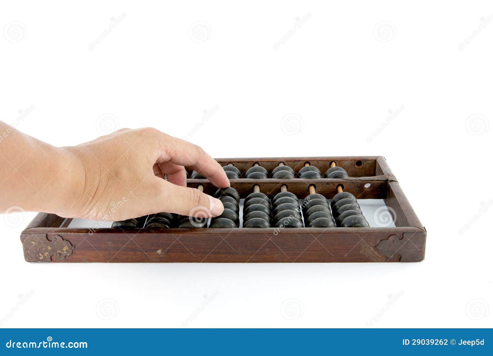 A hand using the abacus. stock photo. Image of math, ancient - 29039262