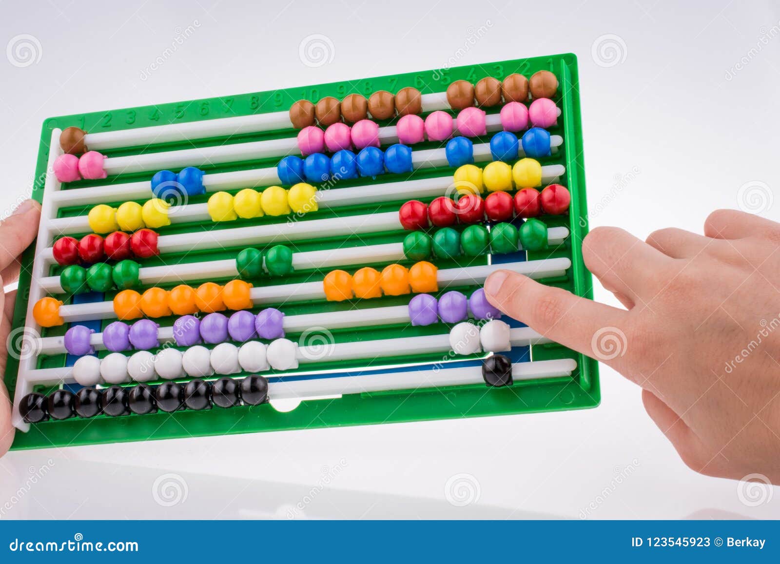 Hand using an abacus stock image. Image of calculator - 123545923