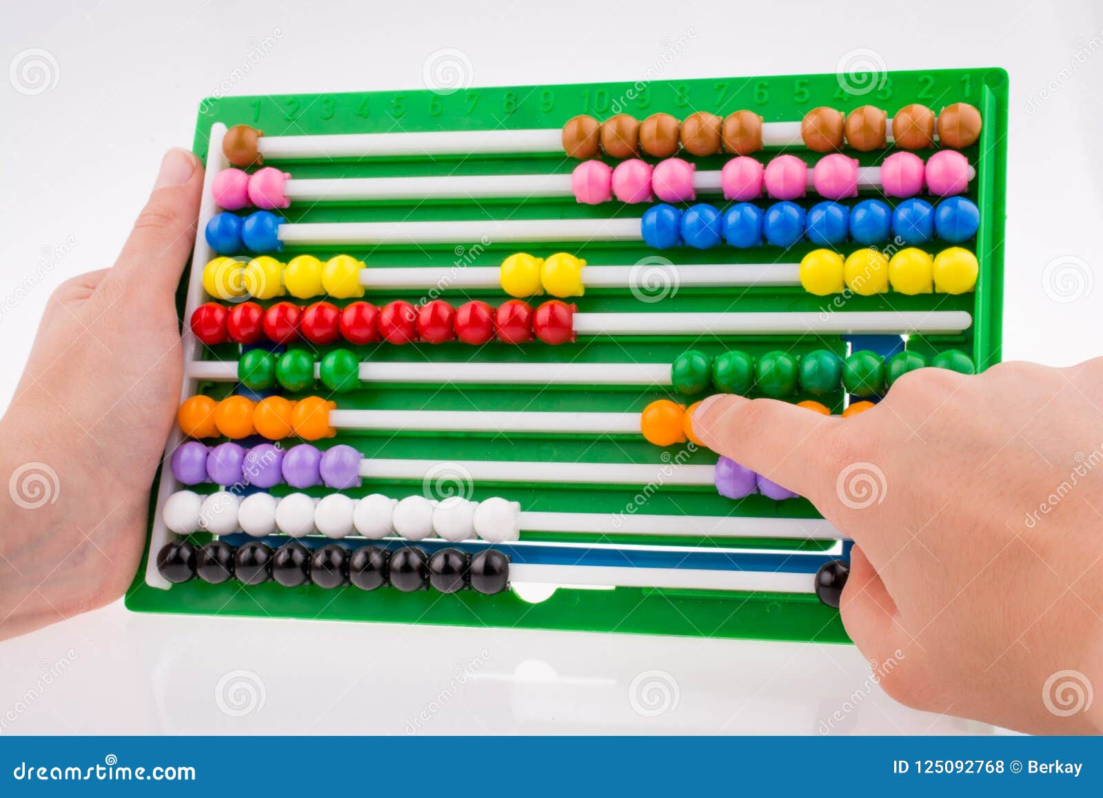 Hand using an abacus stock photo. Image of calculator - 125092768