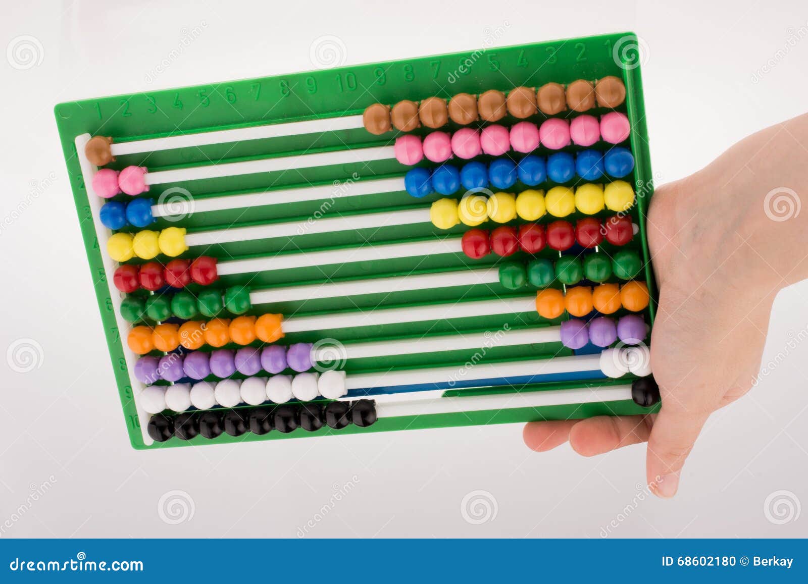 Hand using an abacus stock photo. Image of quantity, colorful - 68602180