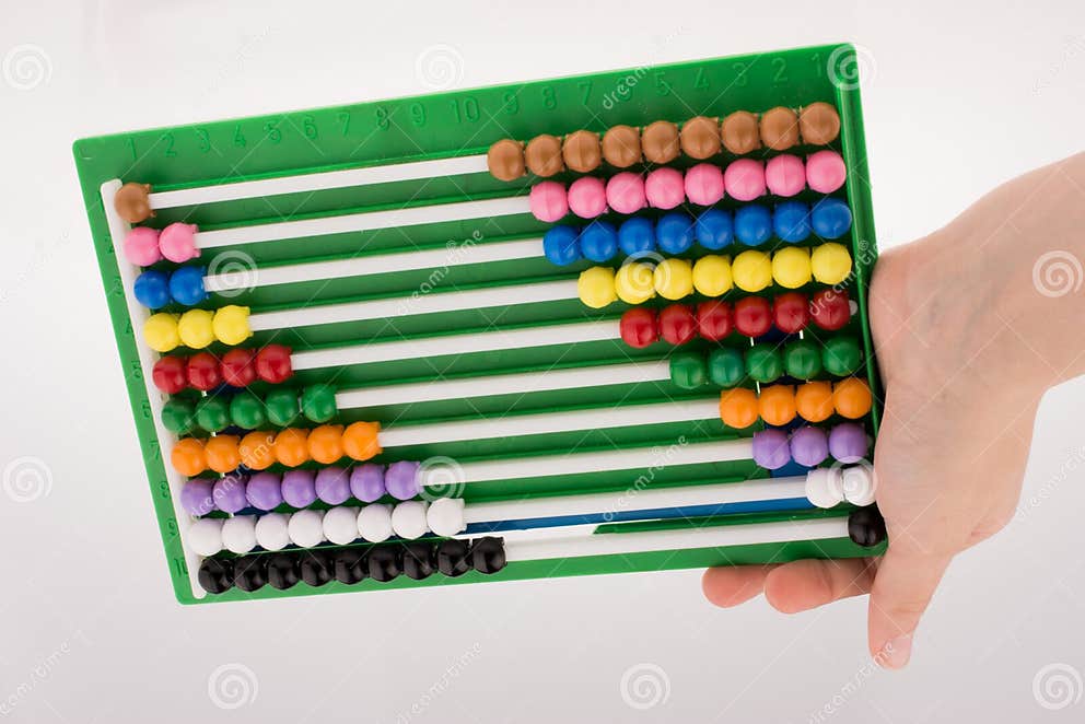 Hand using an abacus stock photo. Image of quantity, colorful - 68602180
