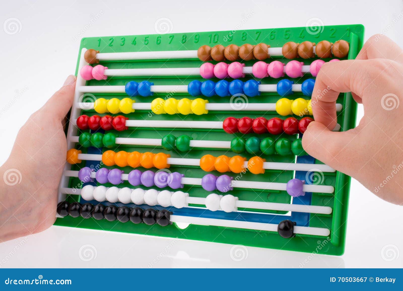 Hand using an abacus stock image. Image of quantity, math - 70503667