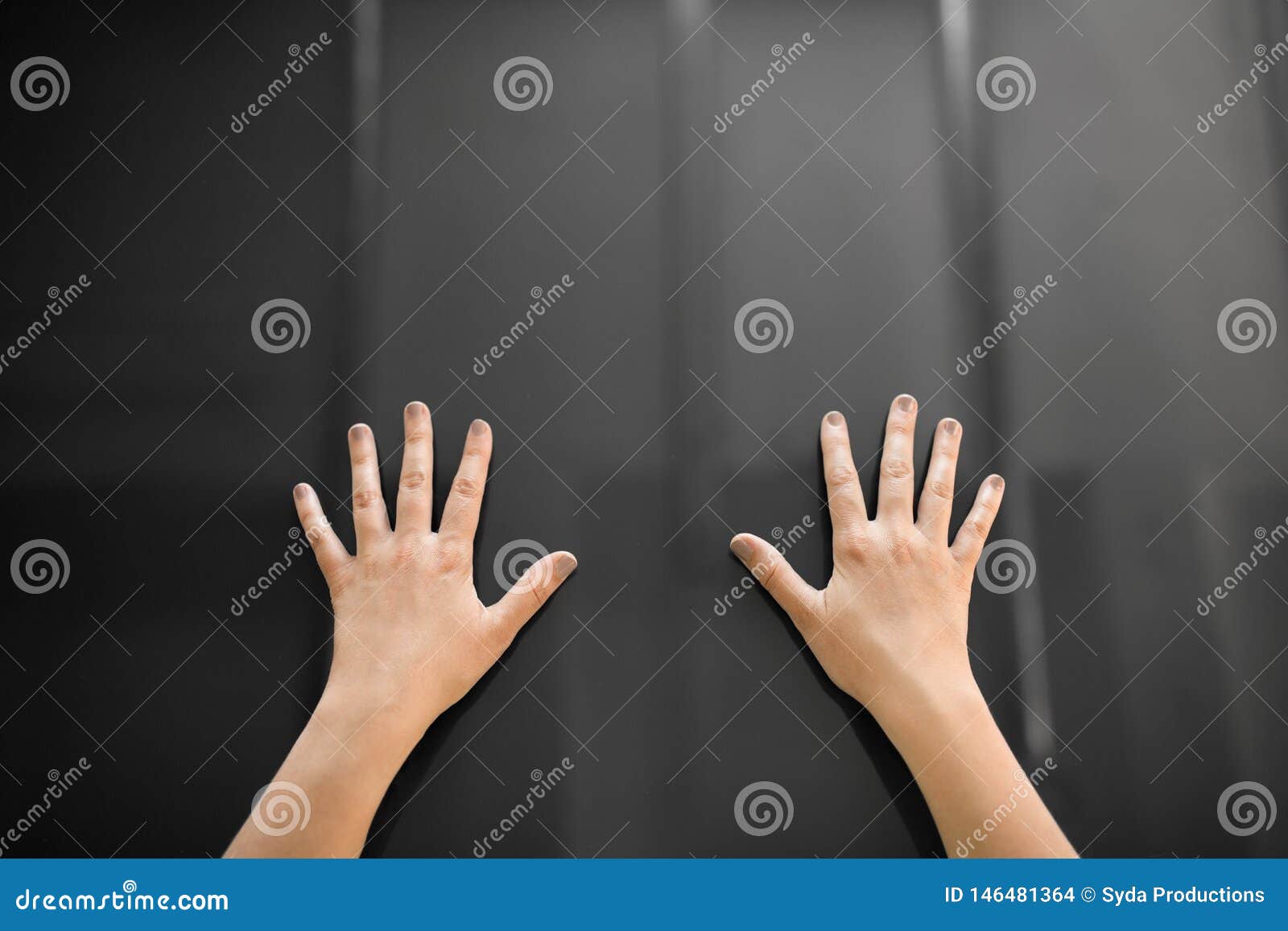 Hand Using Black Interactive Panel Stock Photo - Image of person, palm ...