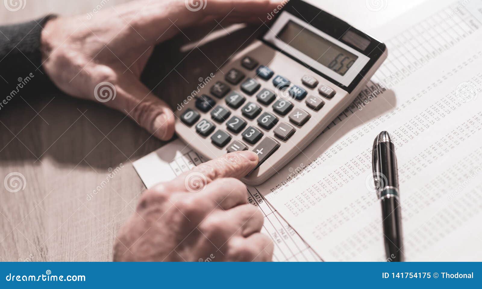 Hand Using Calculator, Accounting Concept Stock Image - Image of budget ...