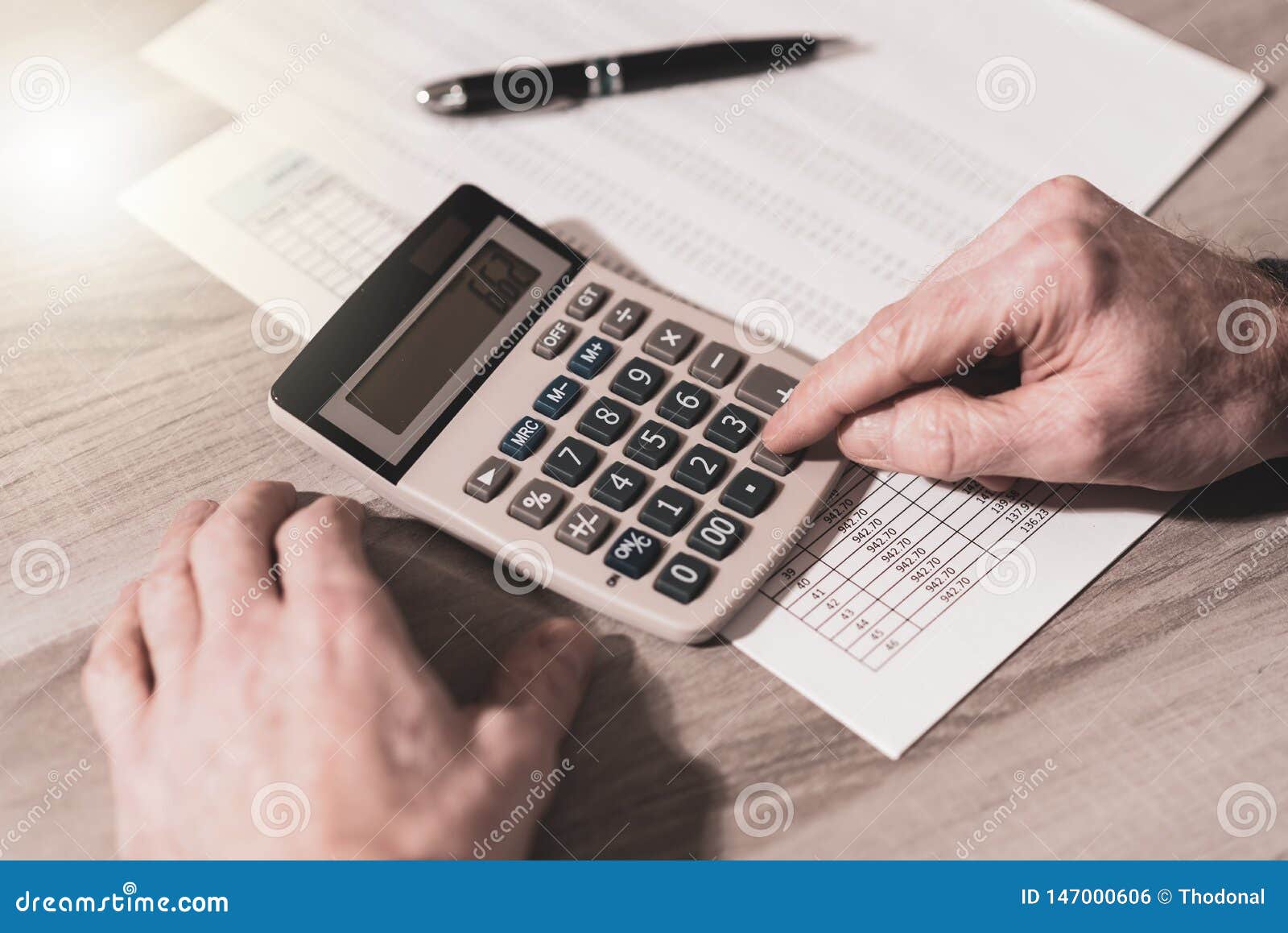 Hand Using Calculator, Accounting Concept Stock Photo - Image of ...