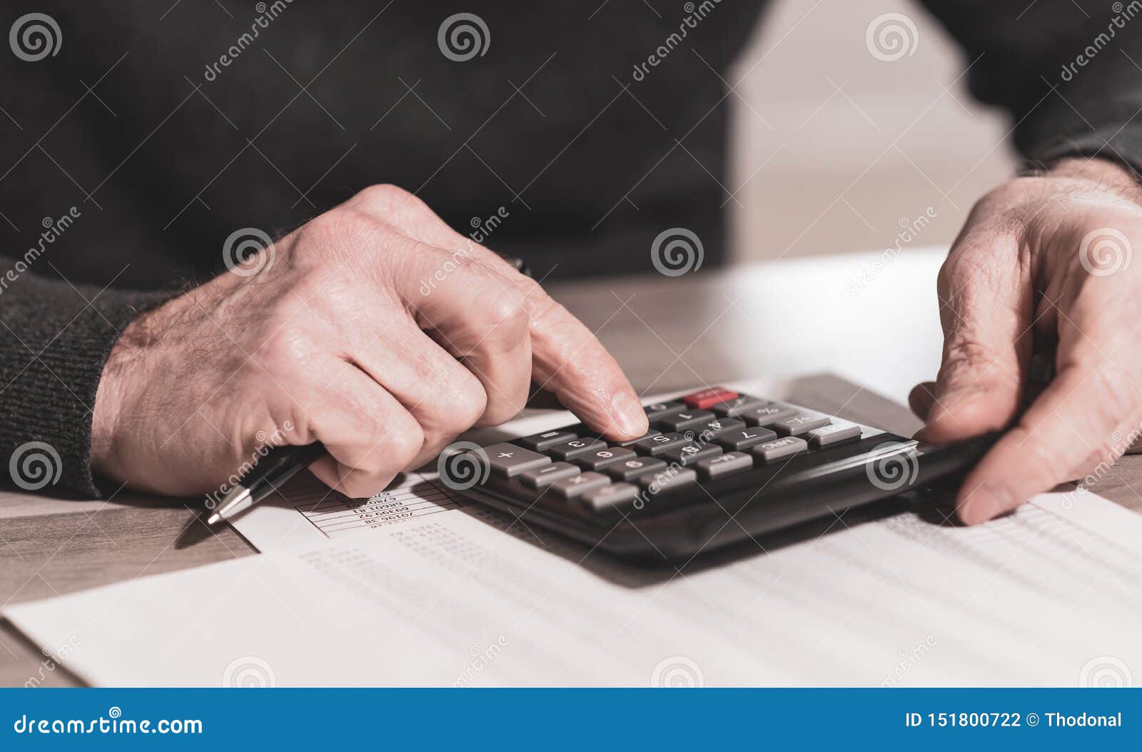 Hand Using Calculator, Accounting Concept Stock Photo - Image of ...