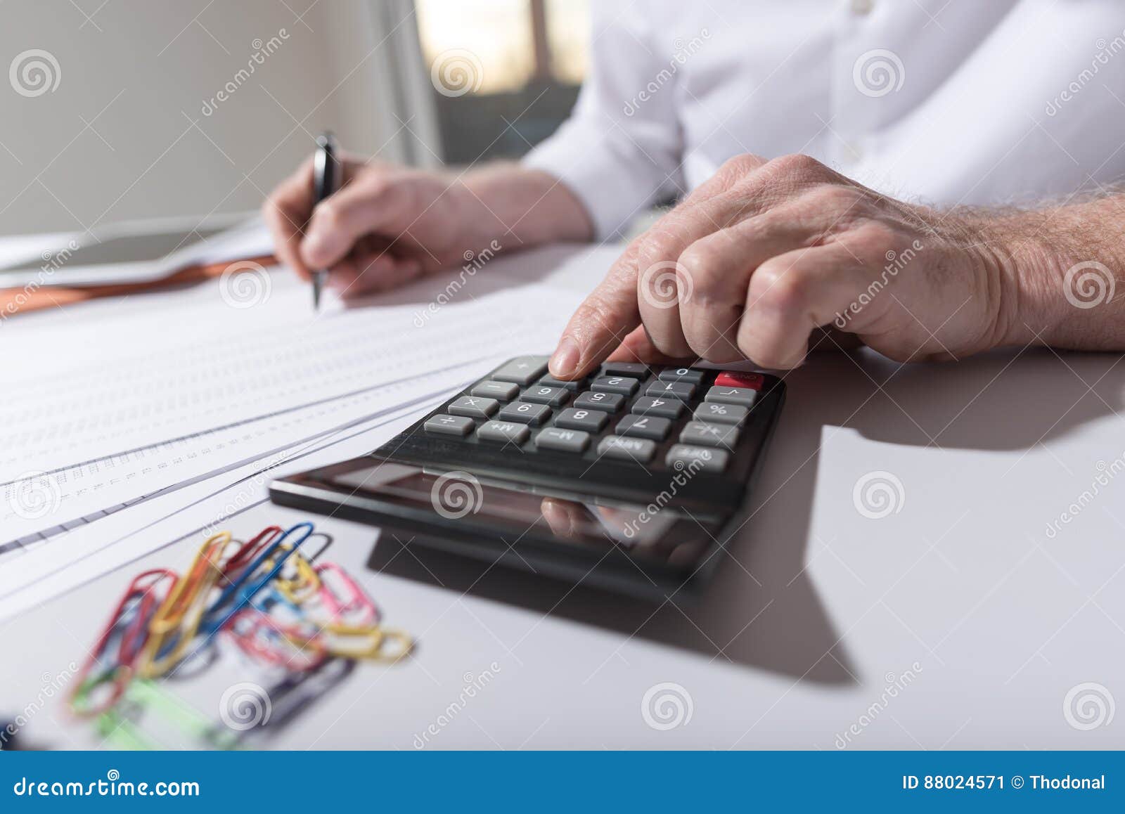 Hand Using Calculator, Accounting Concept Stock Image - Image of ...