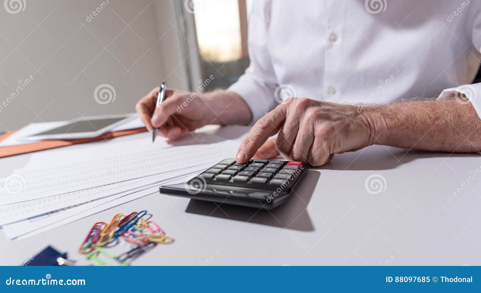 Hand Using Calculator, Accounting Concept Stock Image - Image of ...