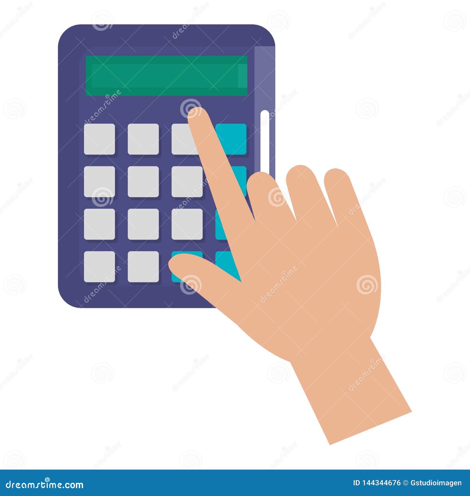 Hand Using Calculator Math Device Icon Stock Vector - Illustration of ...