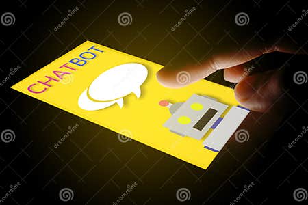 Hand Using Chatting Smartphone with Chatbot. Stock Image - Image of ...