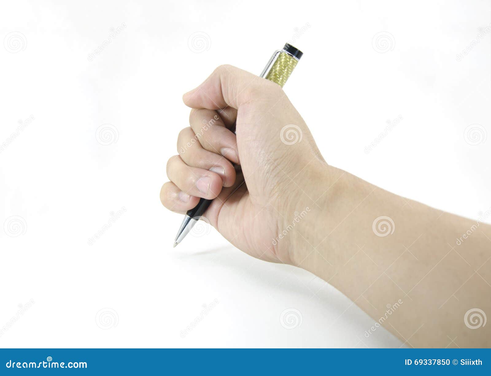 Hand using a classic pen stock photo. Image of isolated - 69337850