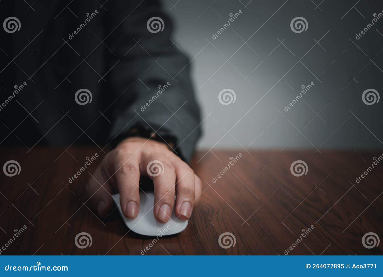 Hand Using Computer Mouse, Clicking Pointer Laptop on Desk Stock Image ...