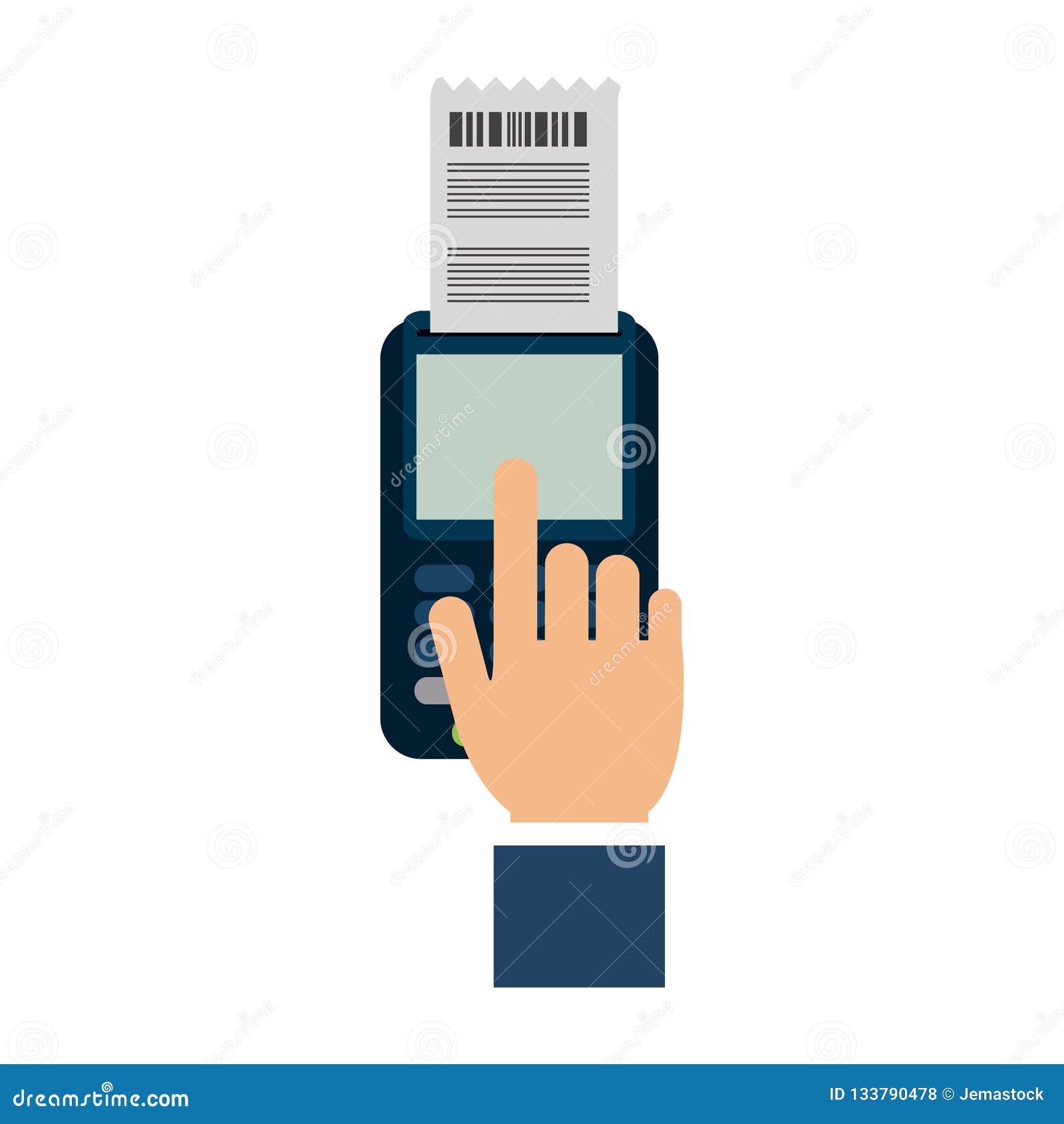 Hand Using Credit Card Reader Stock Vector - Illustration of commerce ...