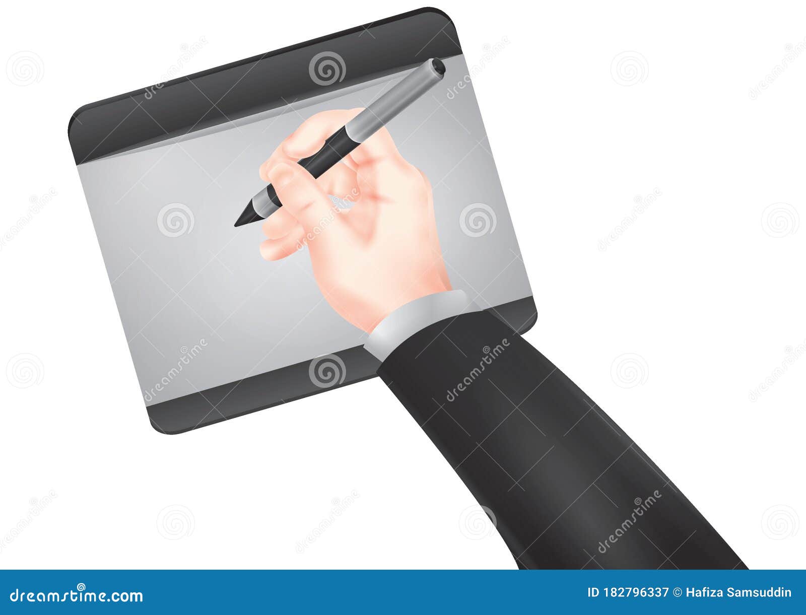 Hand Using a Digital Drawing Tablet Stock Vector - Illustration of ...
