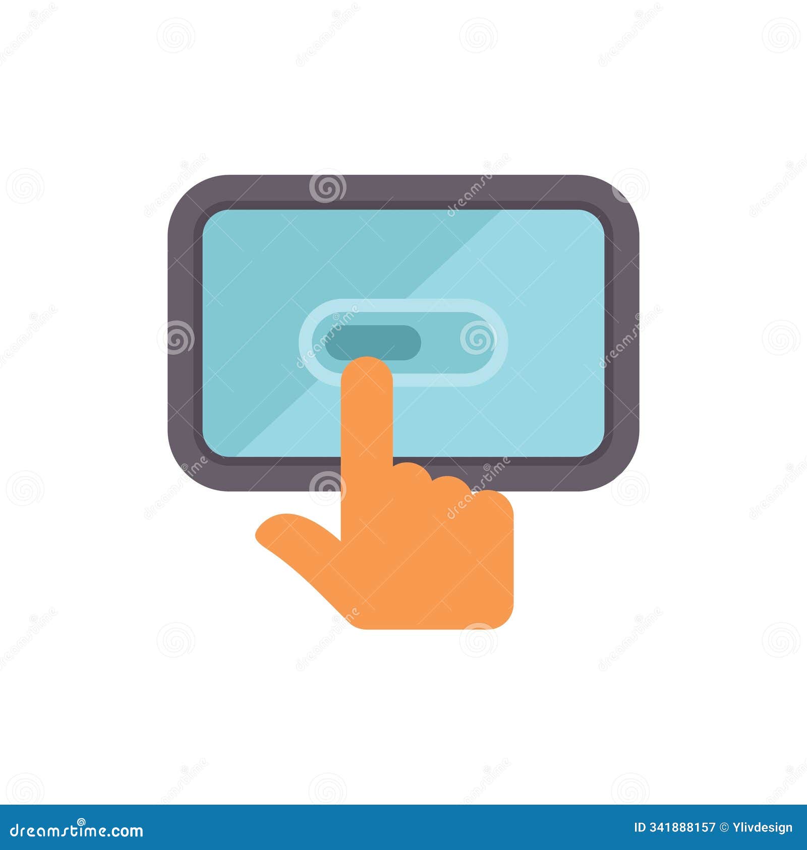 Hand Using Digital Tablet with Loading Bar on Screen Stock Illustration ...