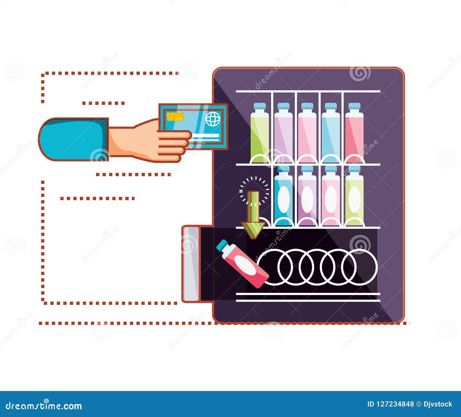 Hand Using Dispenser of Beverage Machine Electronic Stock Vector ...